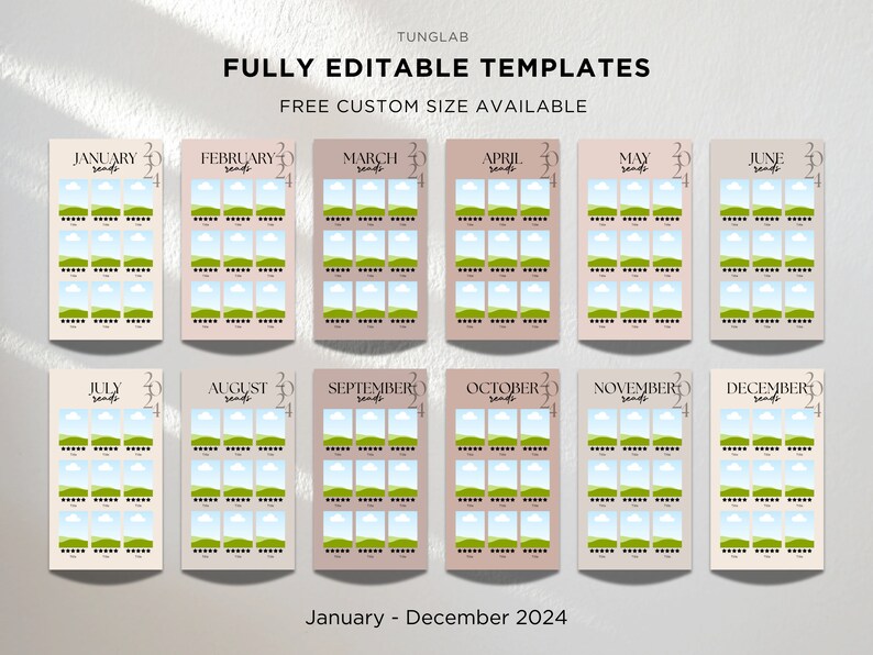 Monthly Book Reading Wrap-up Templates: Editable Digital Planner ...