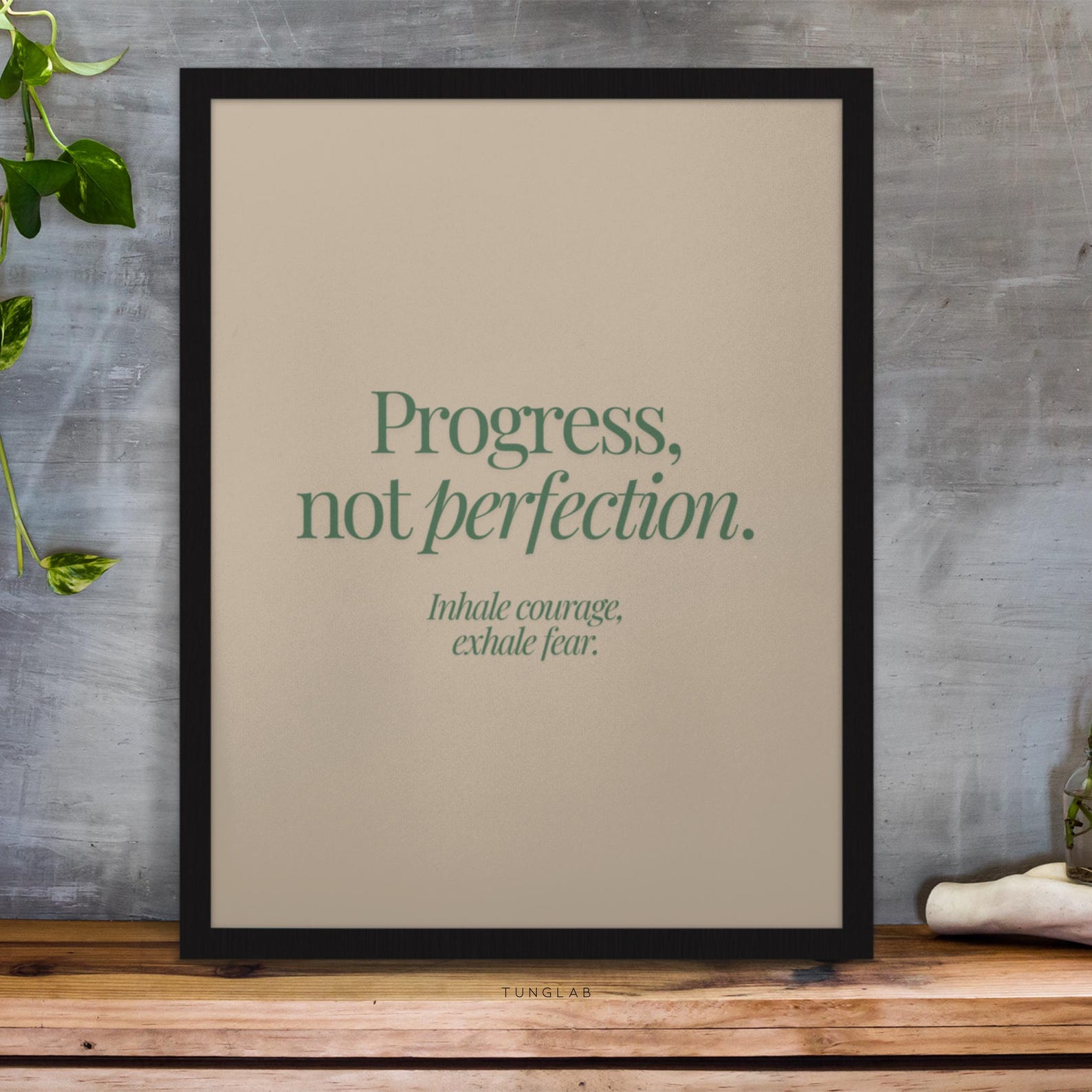 Progress Not Perfection Aesthetic Wall Art, Daily Reminder Motivation ...
