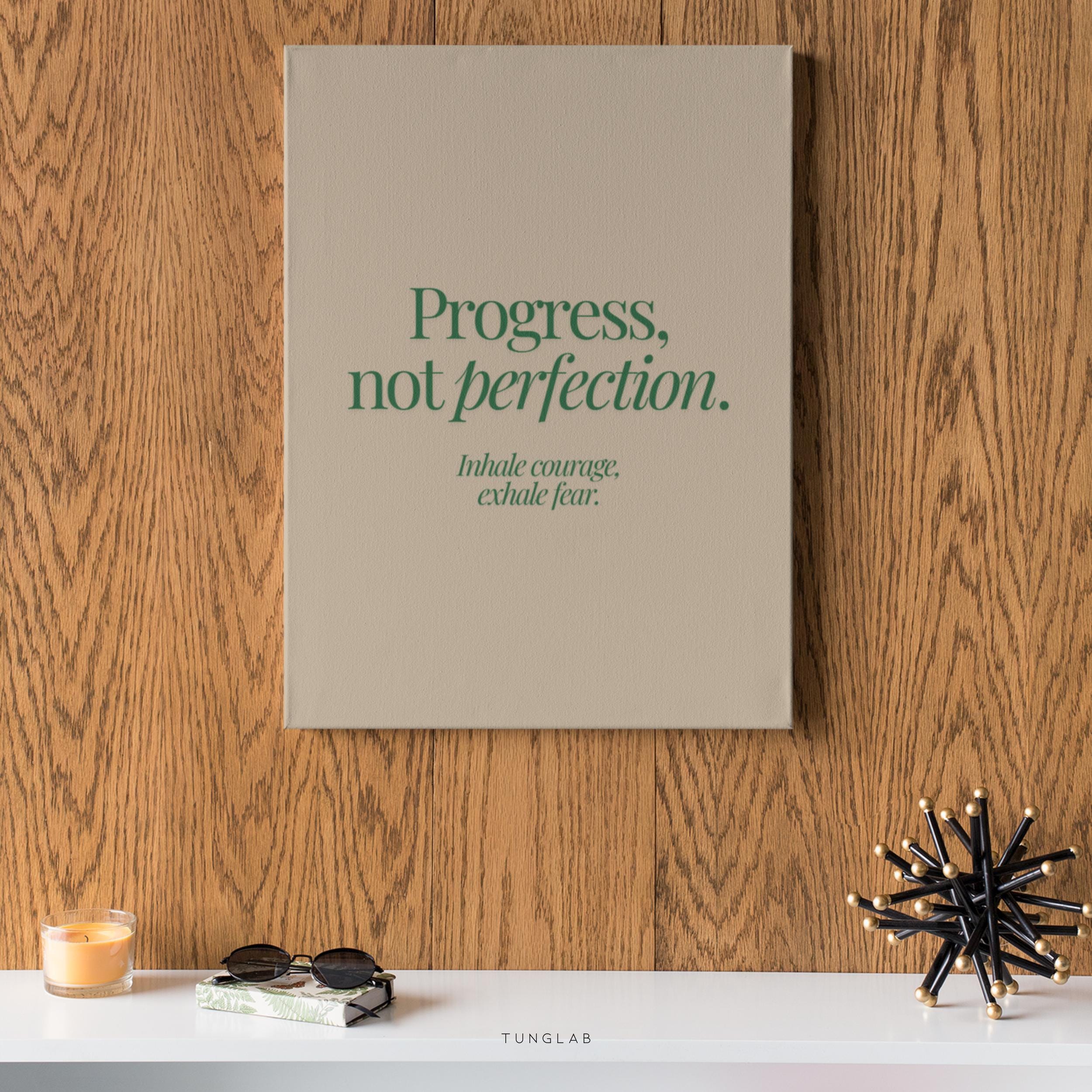 Progress Not Perfection Aesthetic Wall Art, Daily Reminder Motivation ...