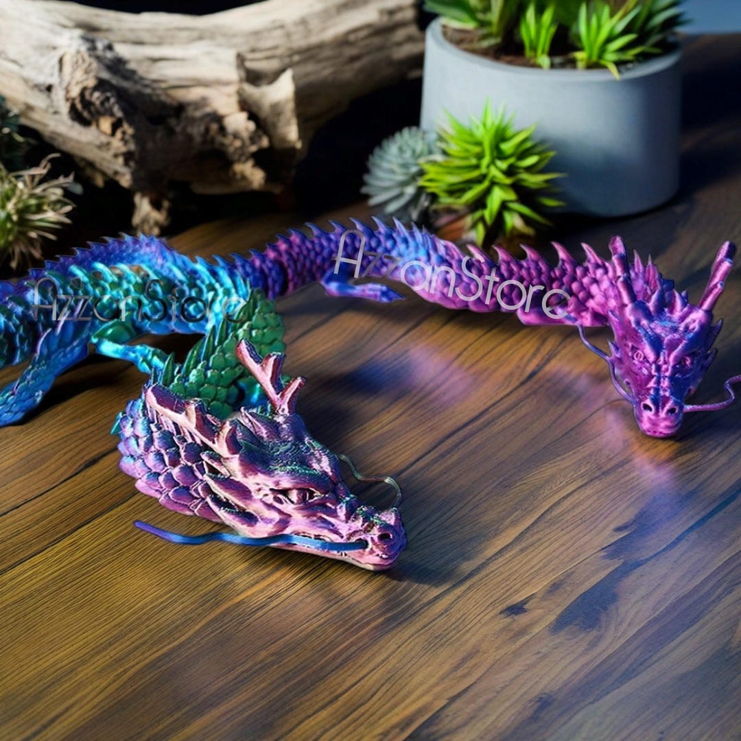 Articulated Dragon / Large or Dinky, High Quality 3D Printed Fidget ...