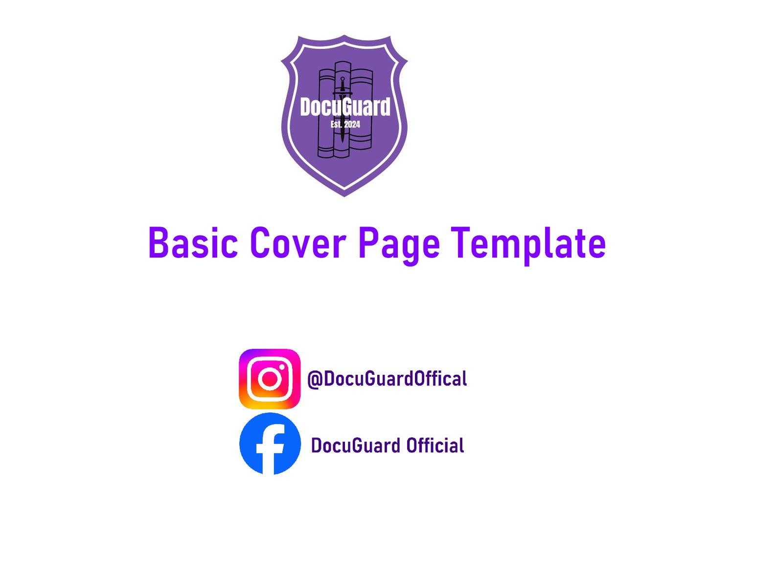 Basic Cover Page Template - Etsy