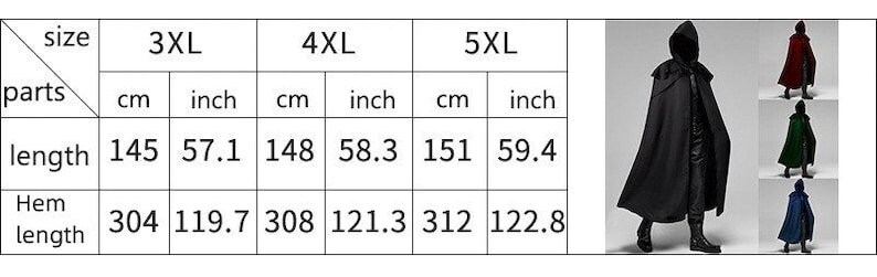 Black Medieval Hooded Cloak Gothic Retro Hooded Robe Retro Hooded Cloak ...