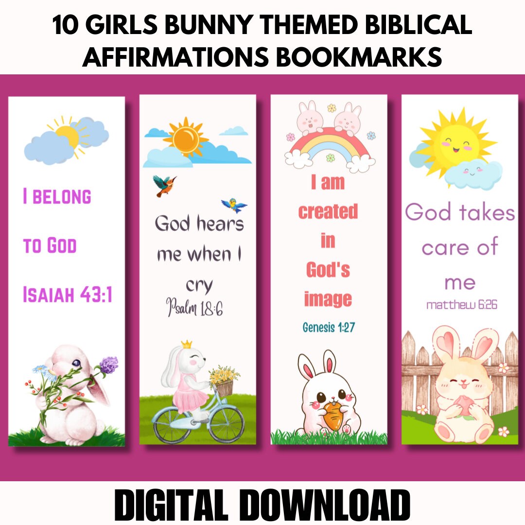 10 Biblical Affirmation Bookmarks for Kids Printable Affirmation ...