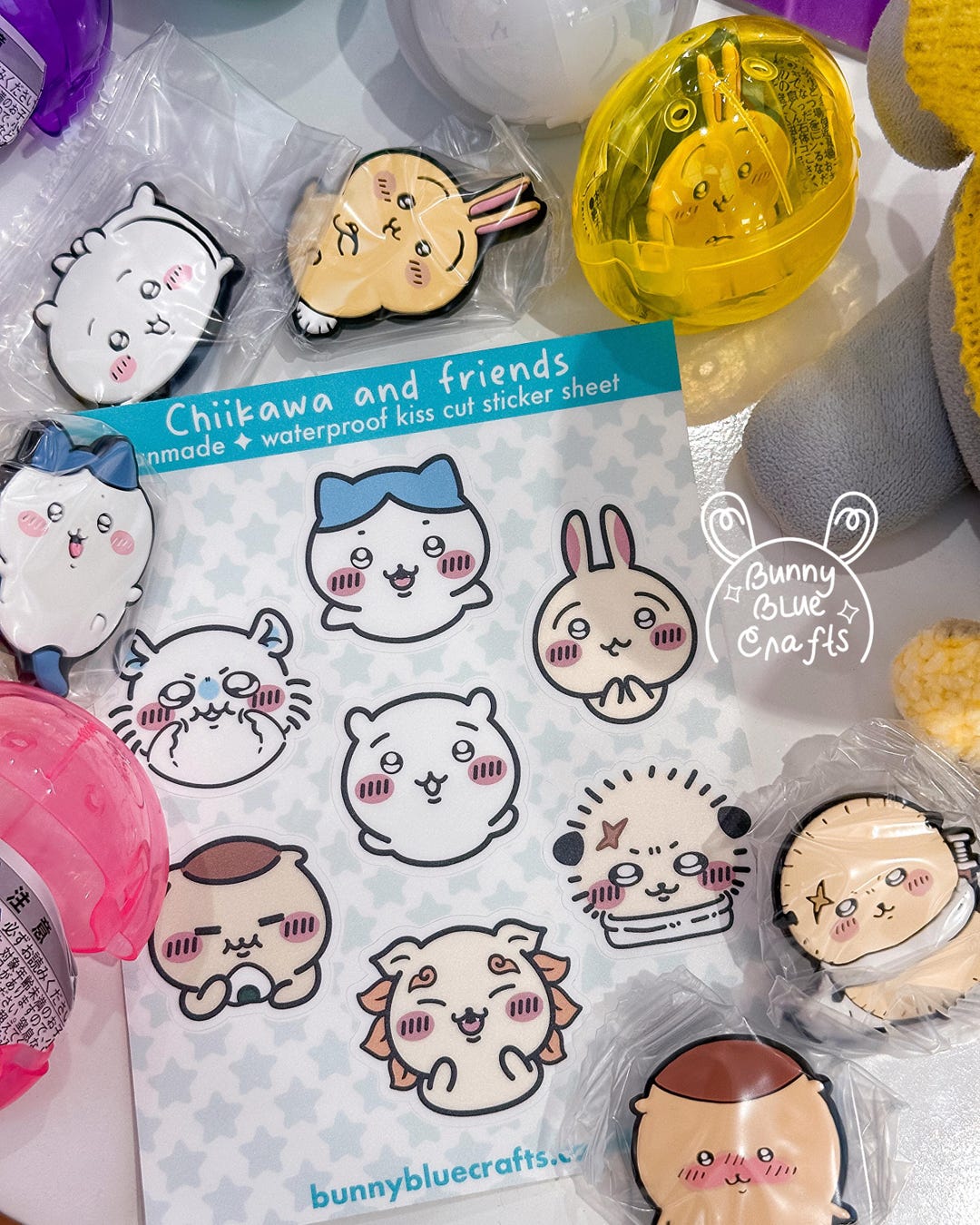 Chiikawa and Friends Waterproof Vinyl Sticker Sheet - Etsy