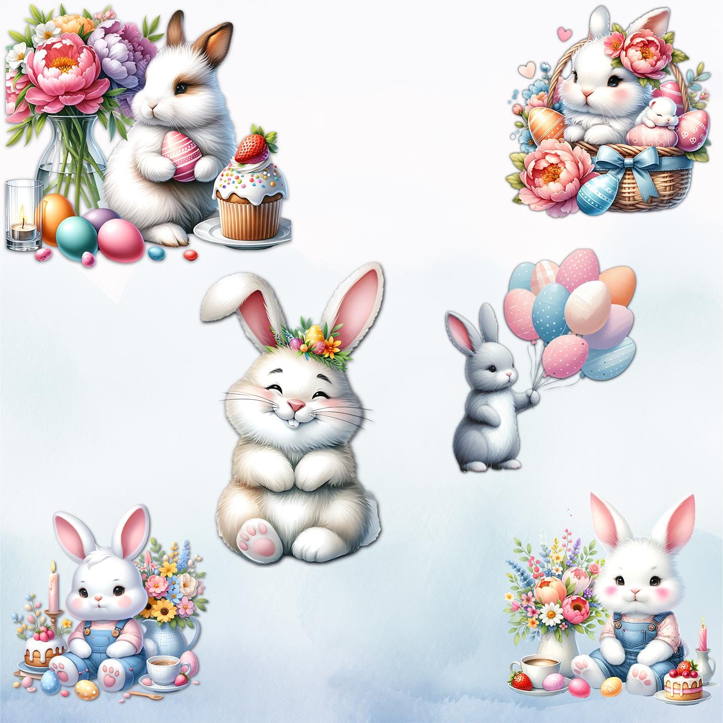 Easter Bunny Clip Art Collection – High-quality Digital Graphics for ...