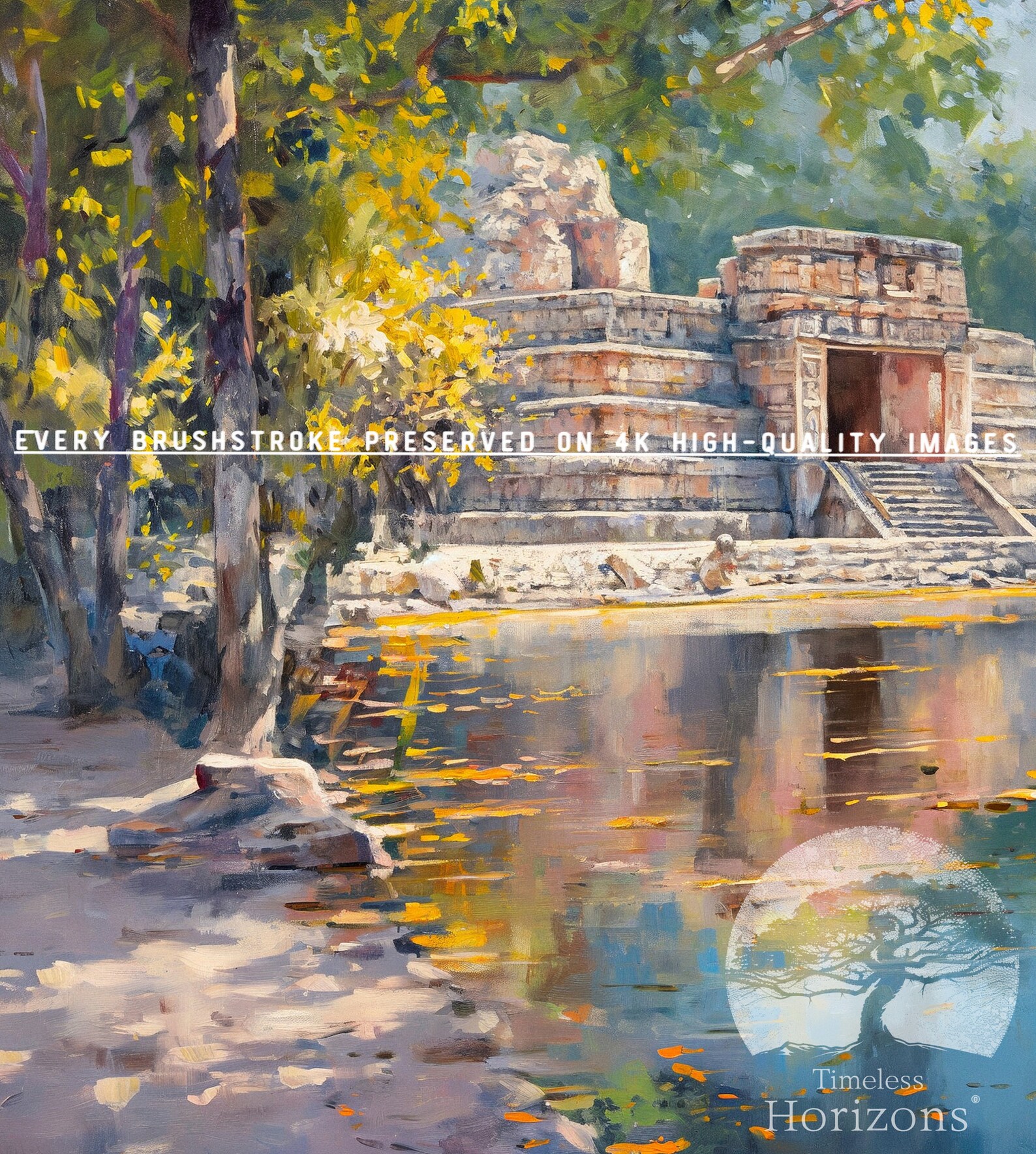 Mexico Original Oil Painting Chichén Itzá Mexico Impressionist Art ...