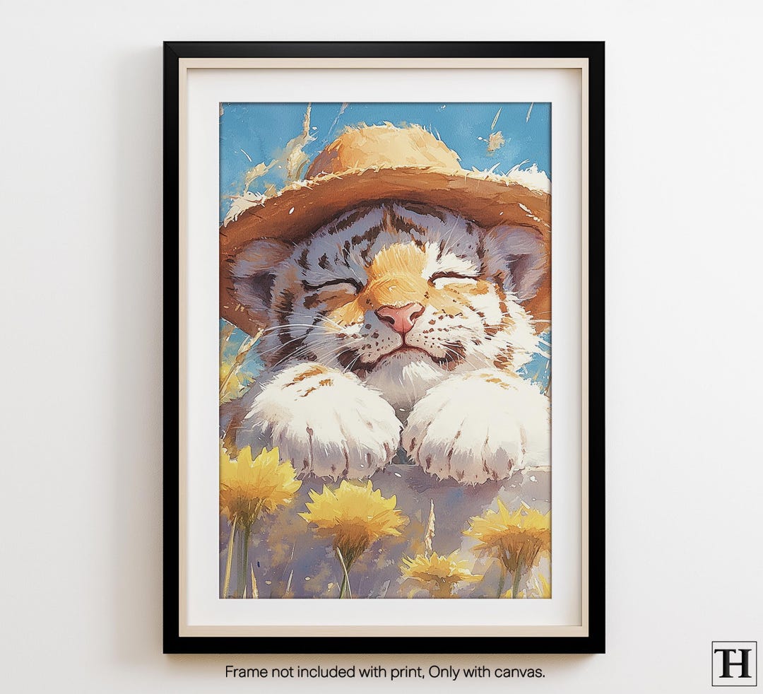 Baby Tiger Cowboy Hat Art Print: Safari Nursery Decor - Etsy