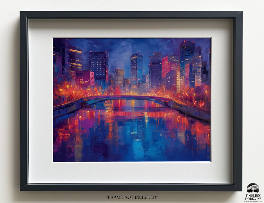 Tokyo Painting Streets Oil Painting Poster Print Tokyo Nightscape ...