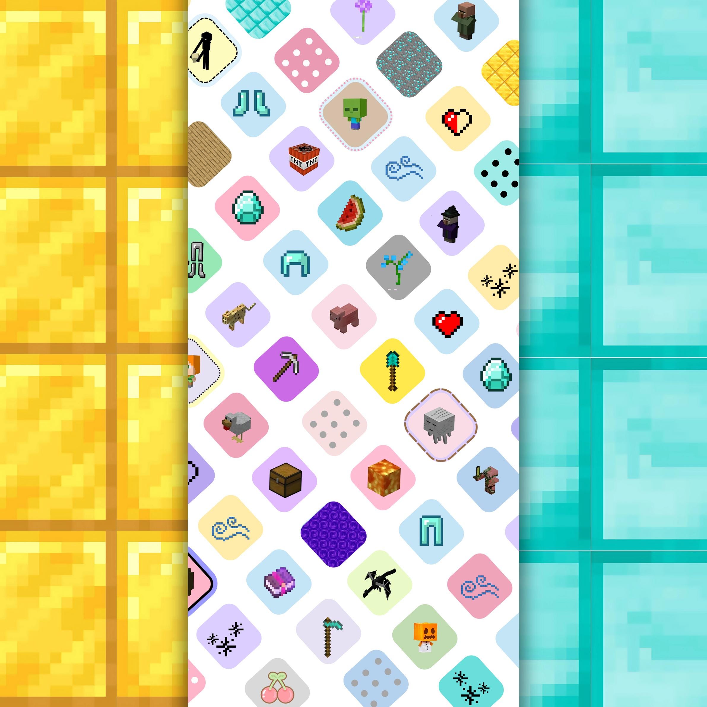 Craft Pixels Digital Papers, Mine Pattern Bundle, Gaming Clipart ...