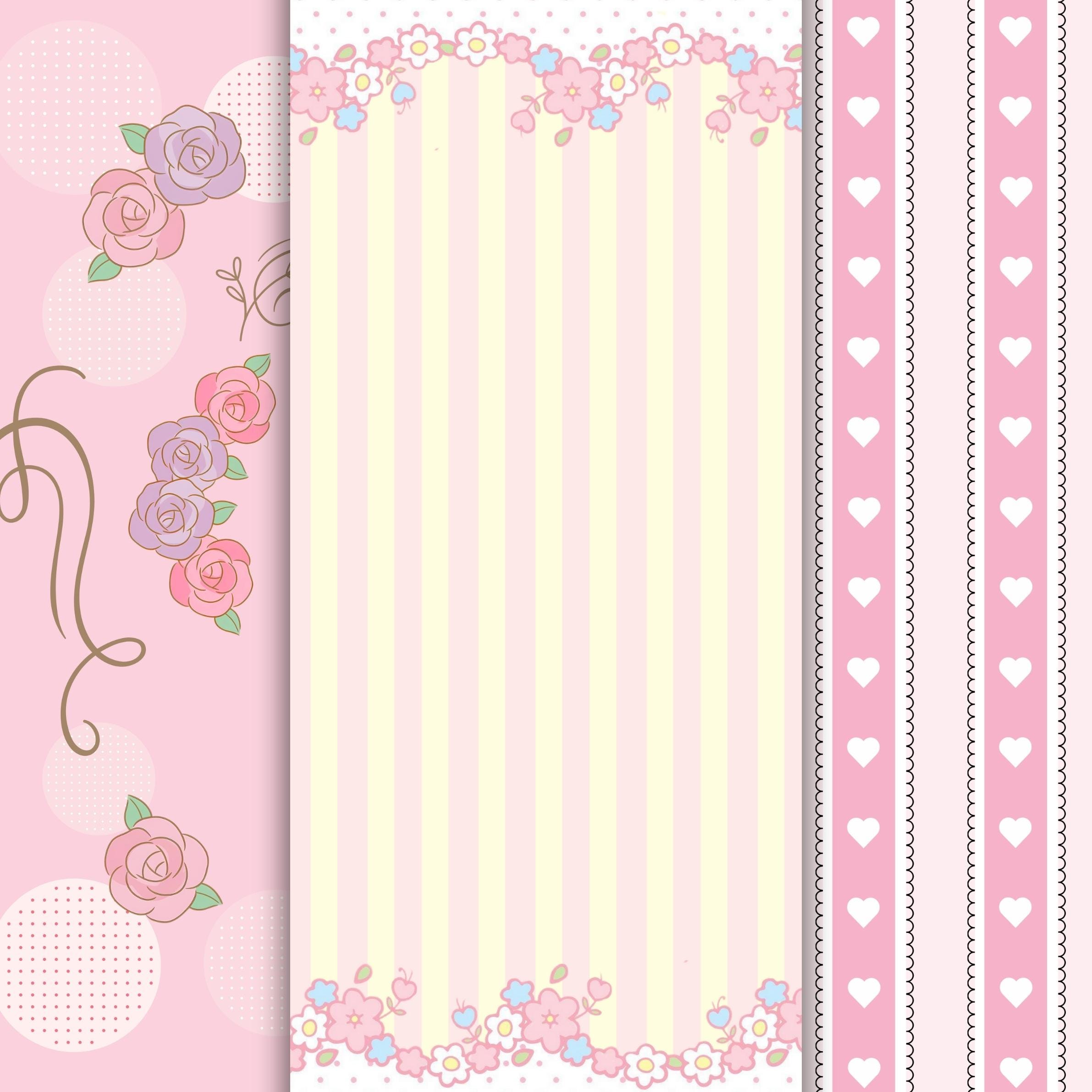 Floral Pink Digital Paper Scrapbook, Flower Bows JPEG - Etsy