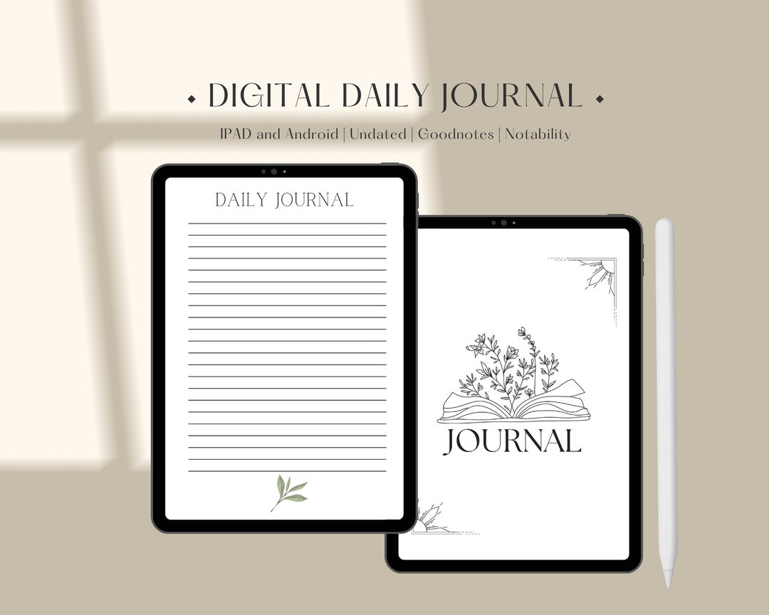 Digital Daily Journal, Goodnotes Journal, Self-growth Journal, 350 ...