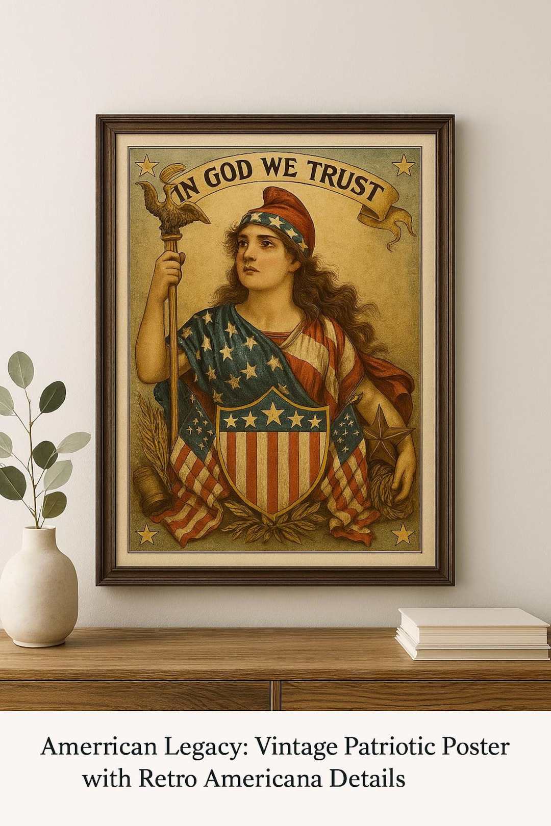 American Legacy : Vintage Patriotic Poster With Retro Americana Details ...