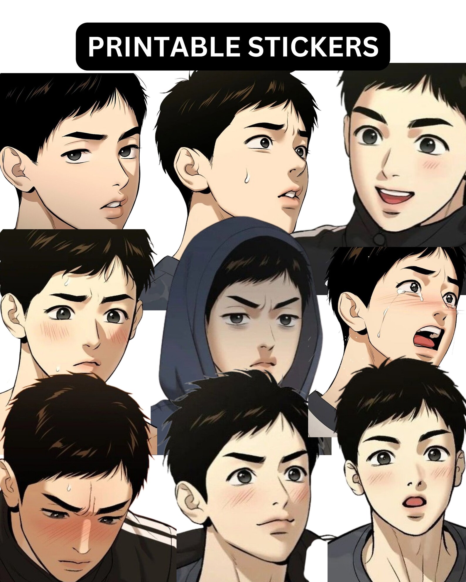 Jinx Manhwa Digital Printable Stickers - Etsy