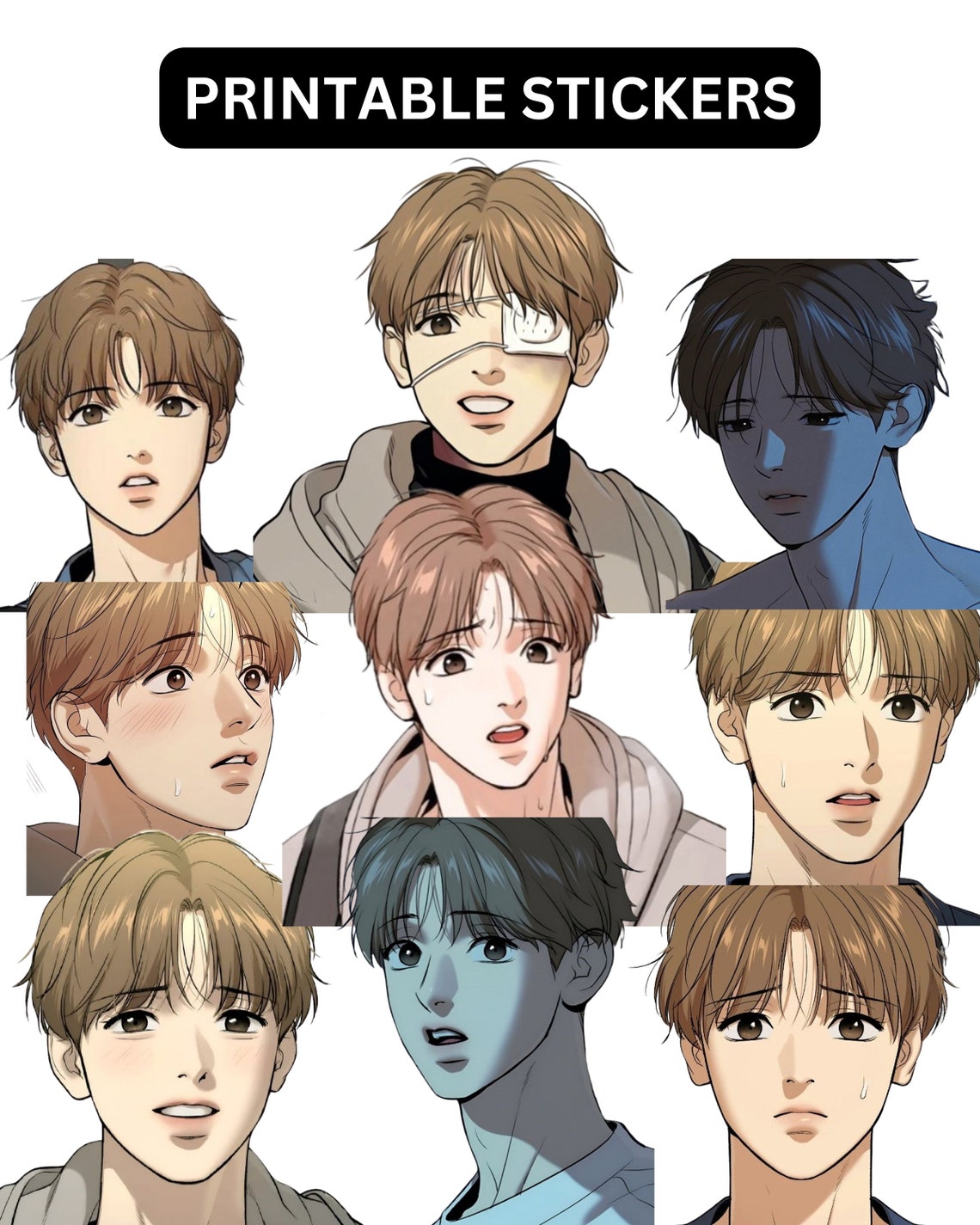 Jinx Manhwa Digital Printable Stickers - Etsy