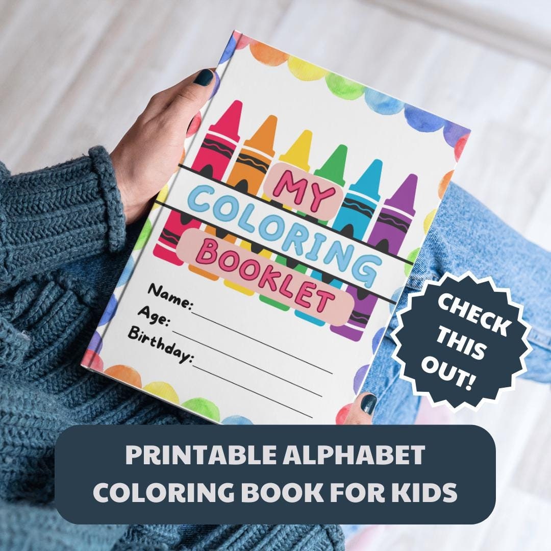Digital Alphabet Coloring Book for Kids - Etsy