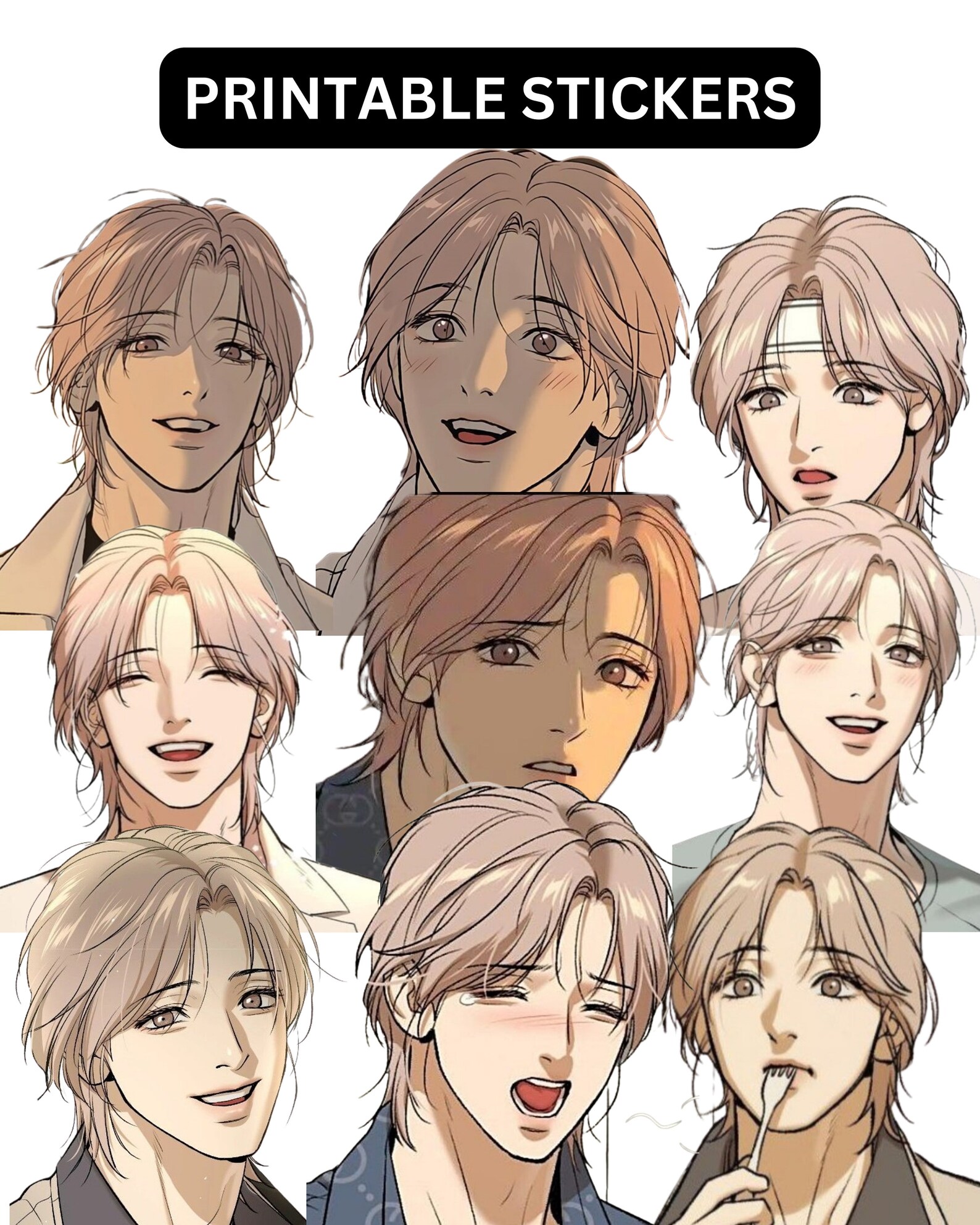 Jinx Manhwa Digital Printable Stickers - Etsy