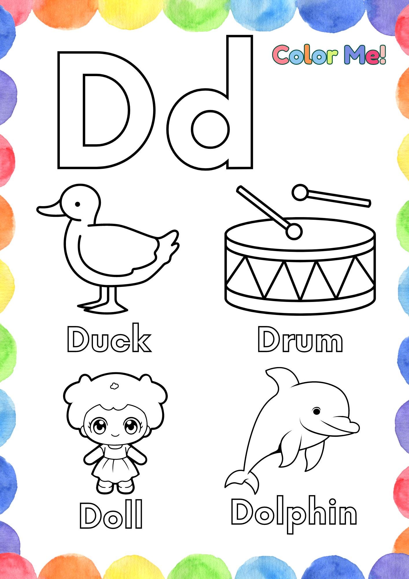 Digital Alphabet Coloring Book for Kids - Etsy