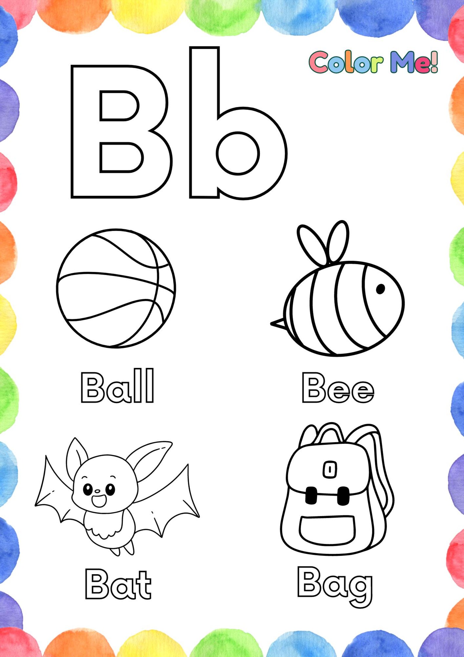 Digital Alphabet Coloring Book for Kids - Etsy