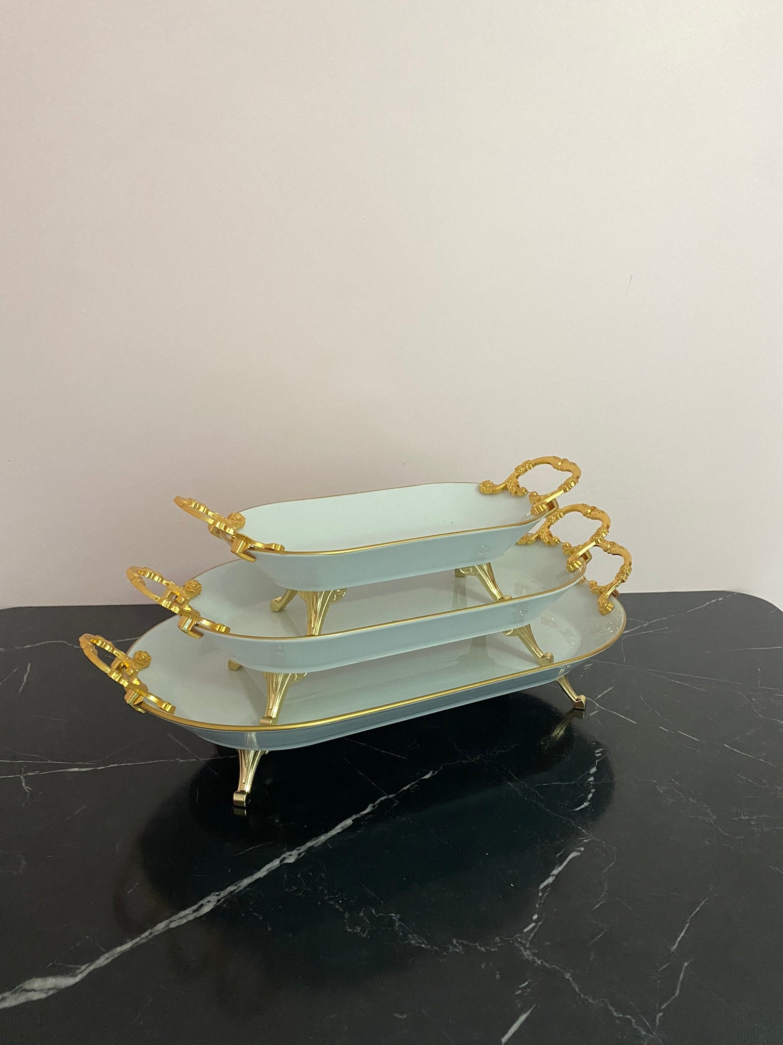 Elegant Gold & Silver Serving Plates Set Elevate Your Dining Experience ...