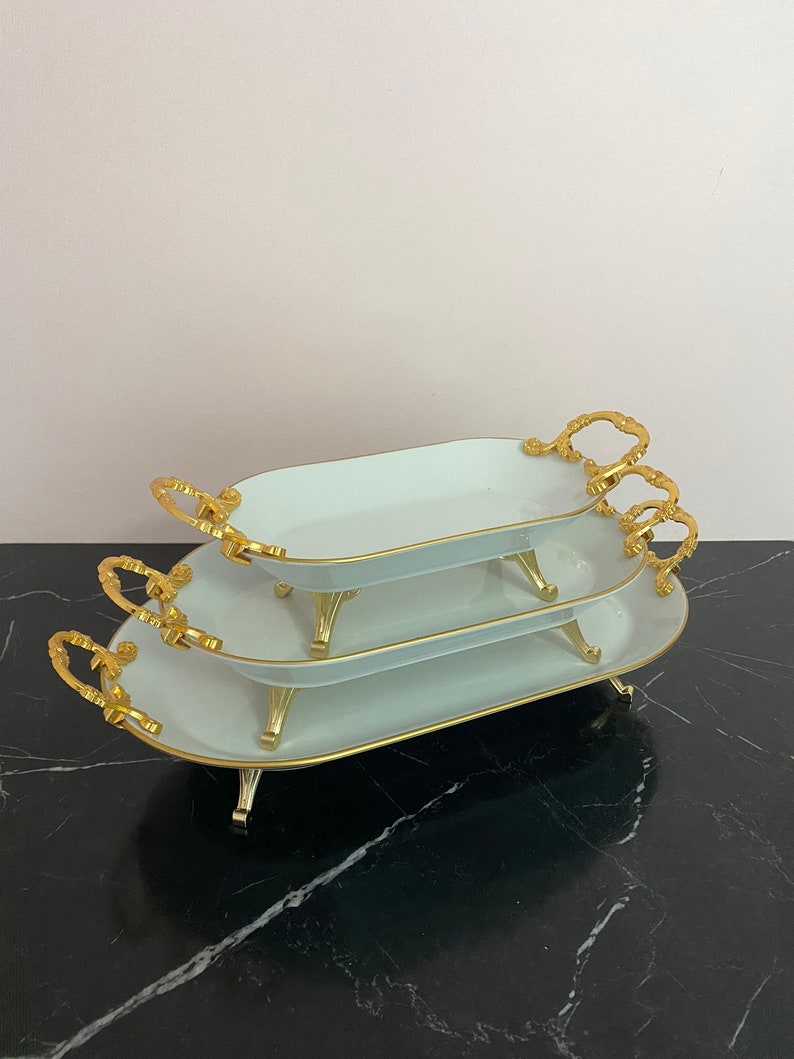 Elegant Gold & Silver Serving Plates Set Elevate Your Dining Experience ...