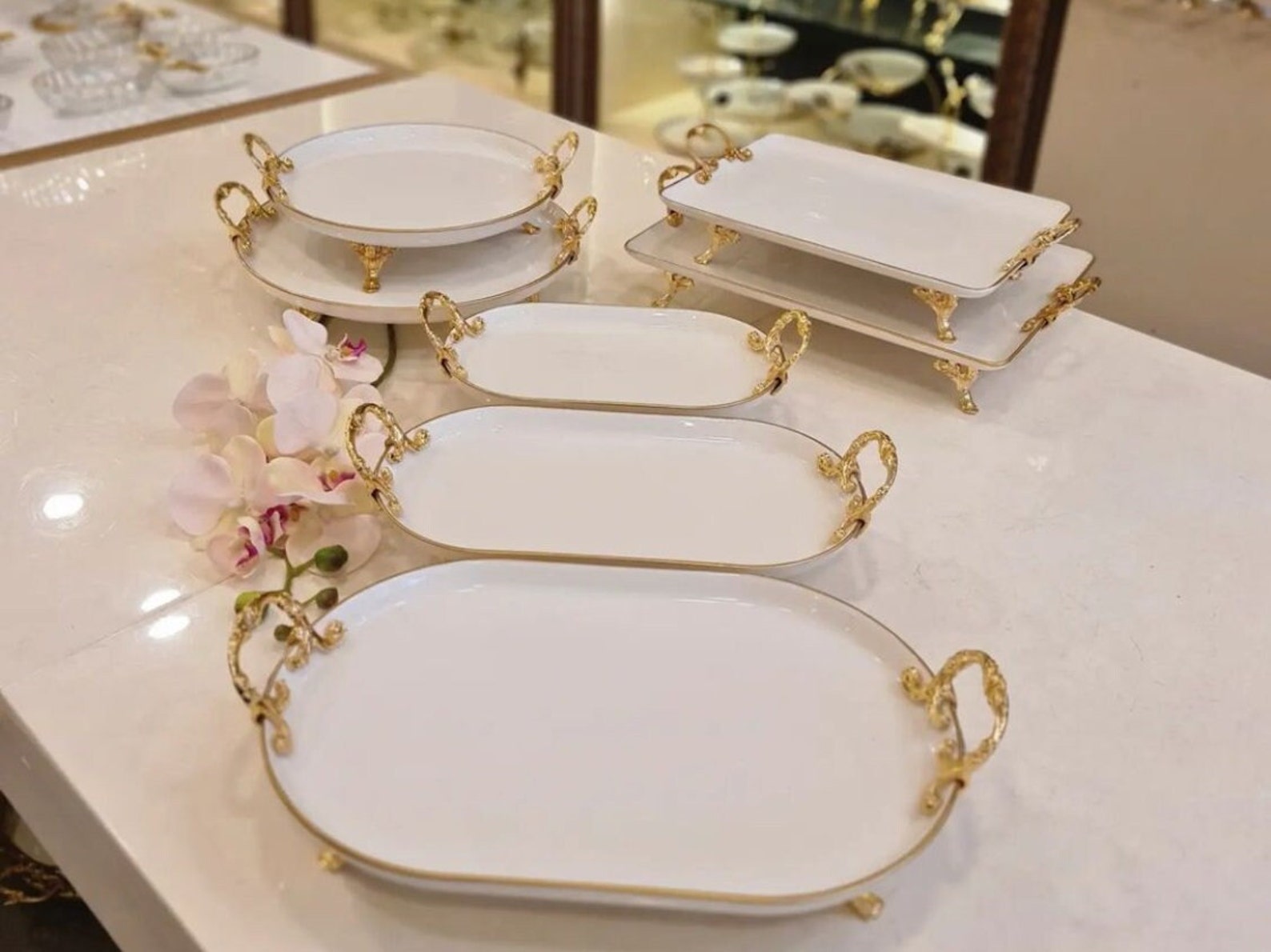 Elegant Boat-shaped Serving Plates Elevate Your Table Setting With Gold ...