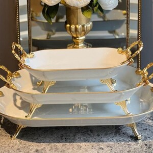 Elegant Gold & Silver Serving Plates Set Elevate Your Dining Experience ...