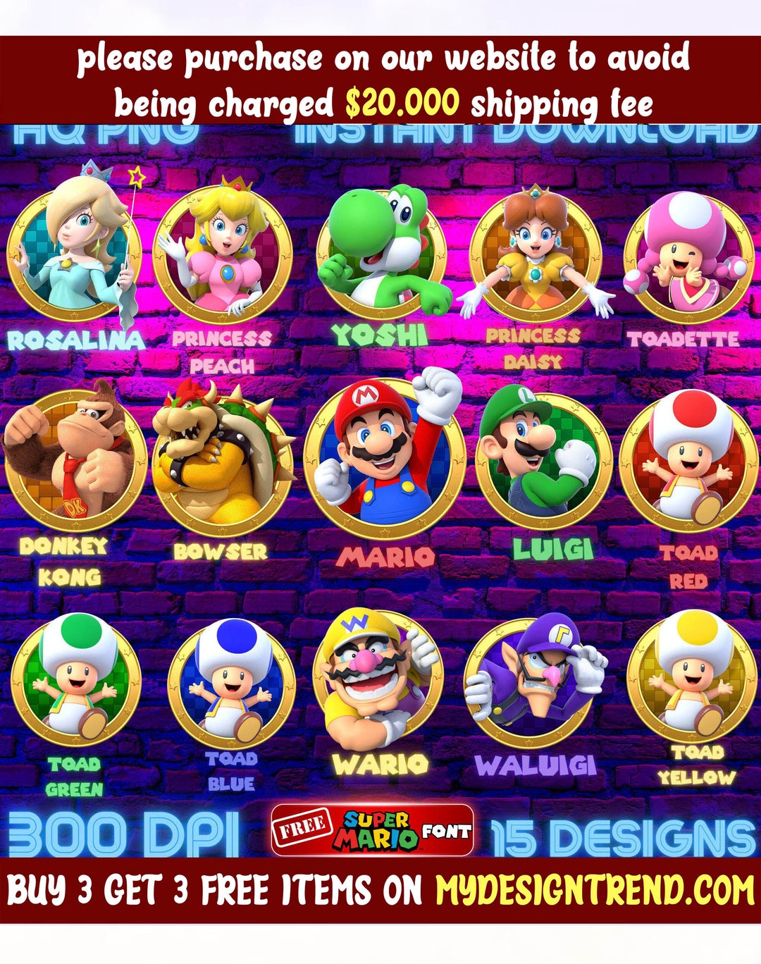 Sale Super Mario PNG Bundle, Super Mario Bundle, Super Mario ...