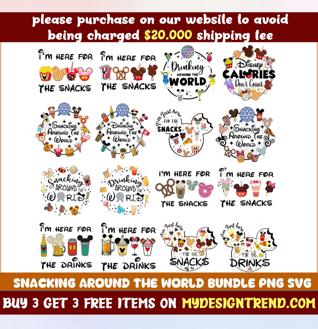 Snacking Around the World Bundle Png Svg, Designs Retro Magical Kingdom ...
