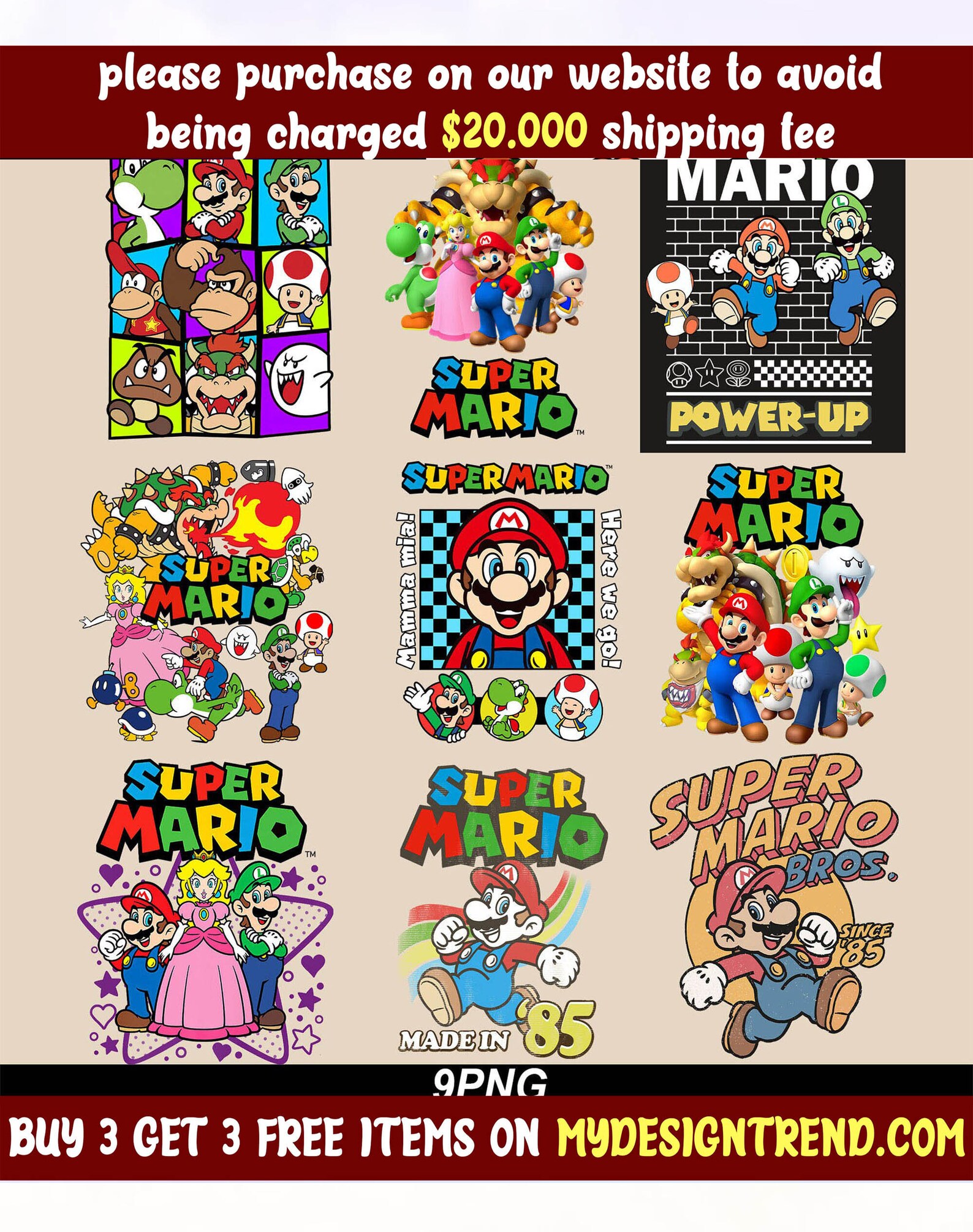 Super Mario Bundle Super Mario PNG and Font, Super Mario, Super Mario ...
