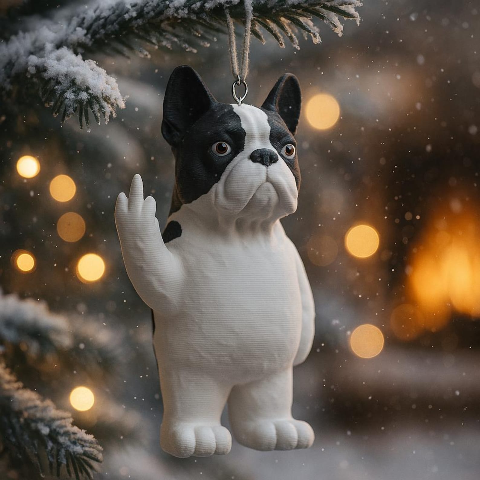 Tree Hanger, French Bulldog Middle Finger Statue – 3d-printed Frenchie ...