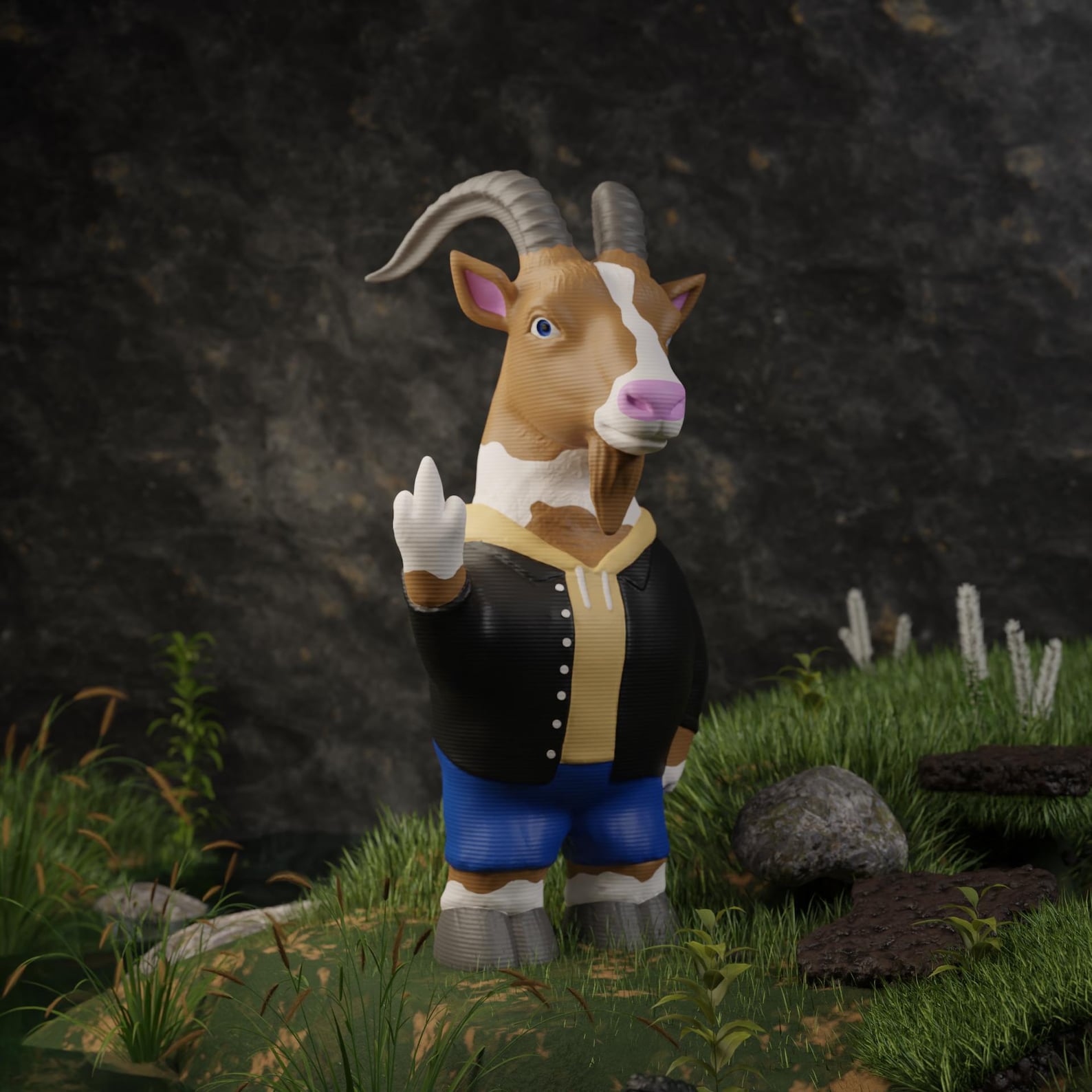 The Goat With Middle Finger – Unique 3d-printed Desk Decor, Quirky Gift ...