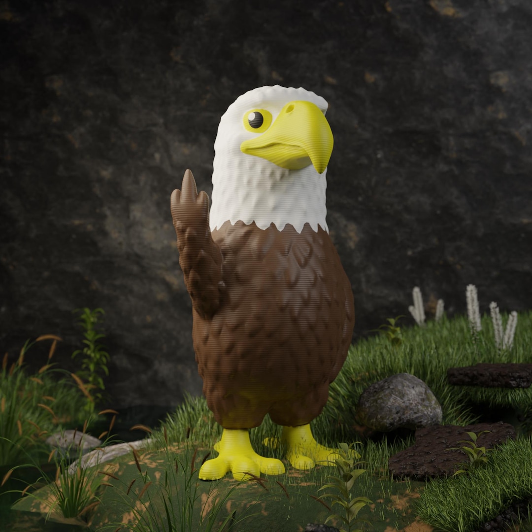Middle Finger Eagle Statue – 3d-printed Bold and Humorous Desk Decor ...