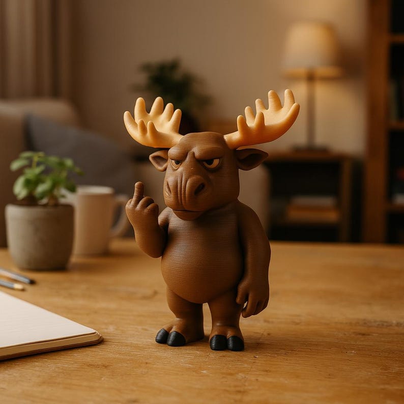 Moose Middle Finger Figurine Funny Desk Decor Rude Gift Gag Gift Office ...