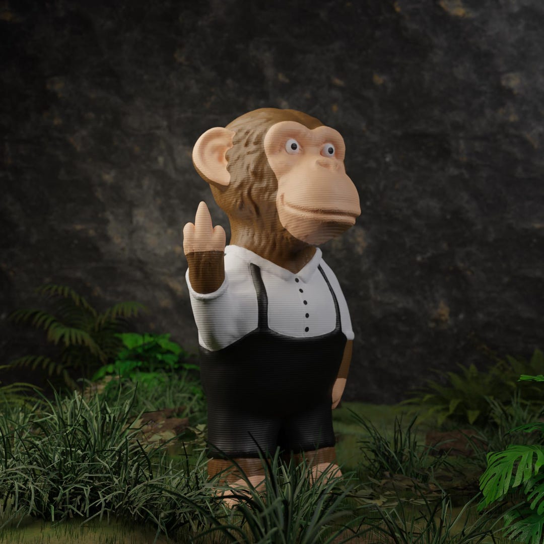 Mittelfinger Affe Statue - Humorvolle 3D-gedruckte Affenfigur, Lustiges ...