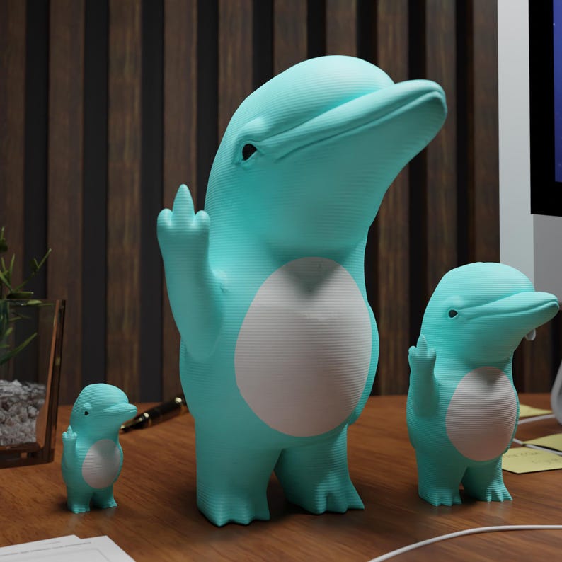 Dolphin Flipping the Middle Finger – 3d-printed Desk Decor, Eye ...