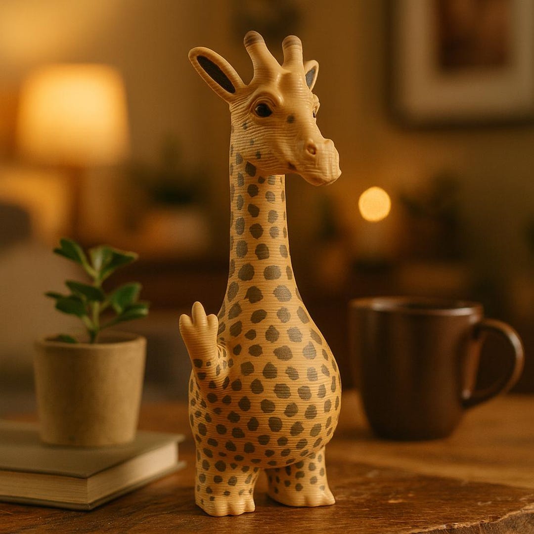 Giraffe Flipping the Middle Finger Statue – Humorous Animal Decor, 3d ...