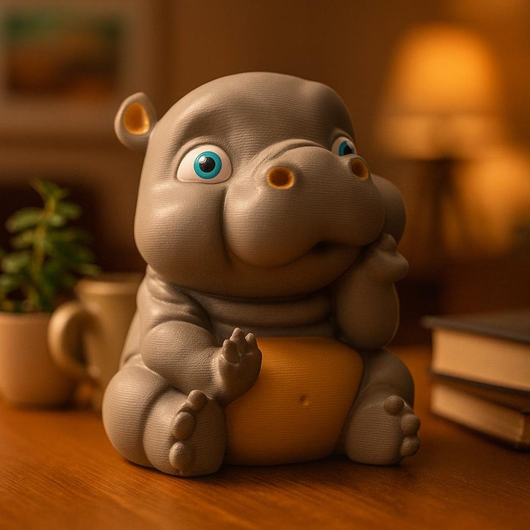 Baby Hippo Flipping the Middle Finger – 3d-printed Animal Figurine ...