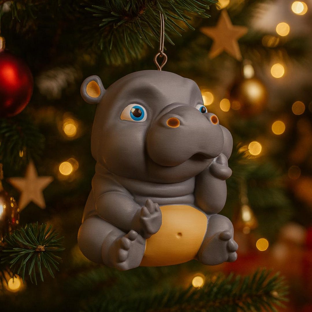 Tree Hanger, Baby Hippo Flipping the Middle Finger – Tree Decoration ...