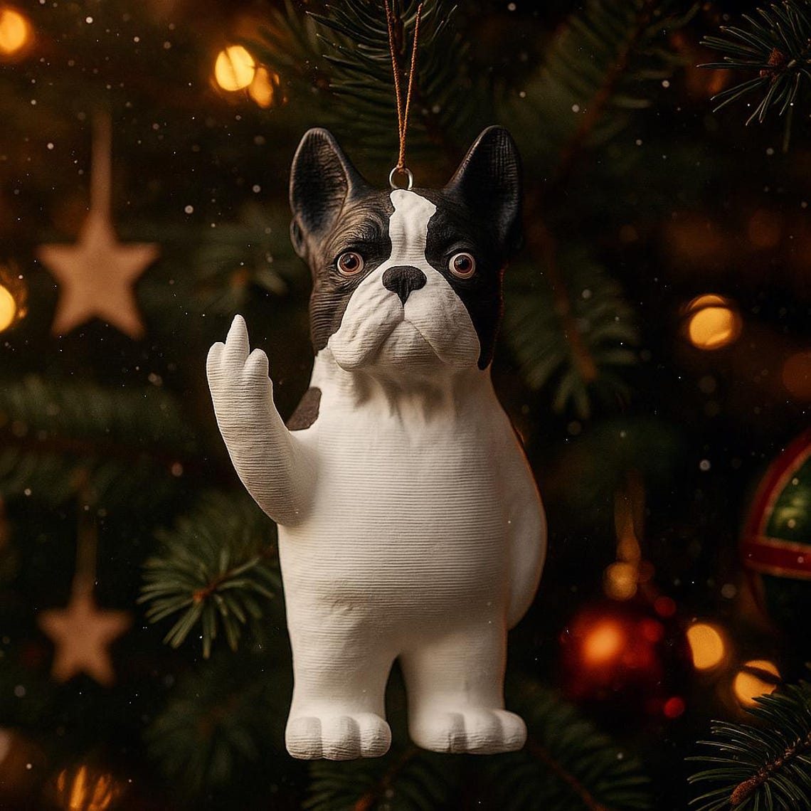 Tree Hanger, French Bulldog Middle Finger Statue – 3d-printed Frenchie ...