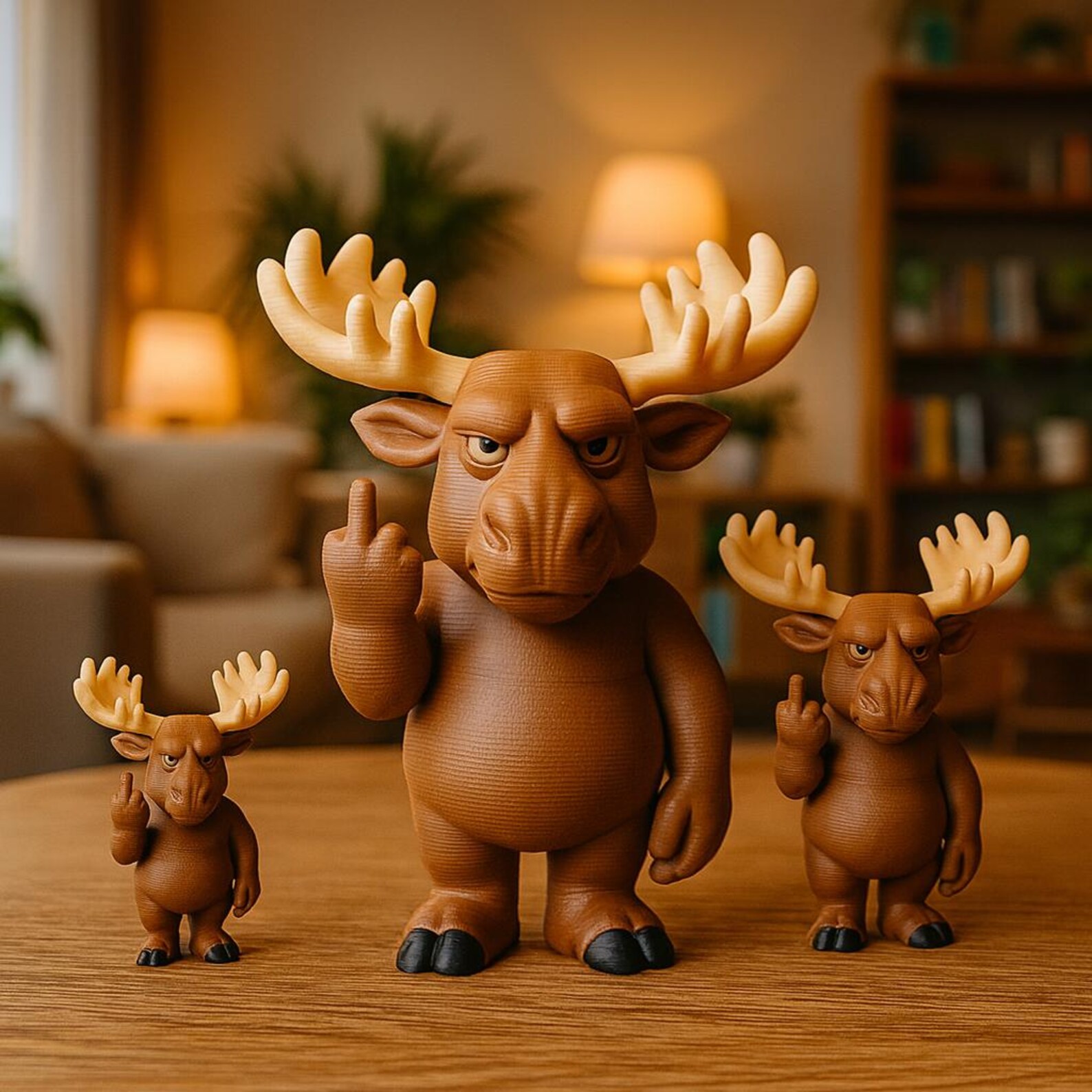 Moose Middle Finger Figurine Funny Desk Decor Rude Gift Gag Gift Office ...
