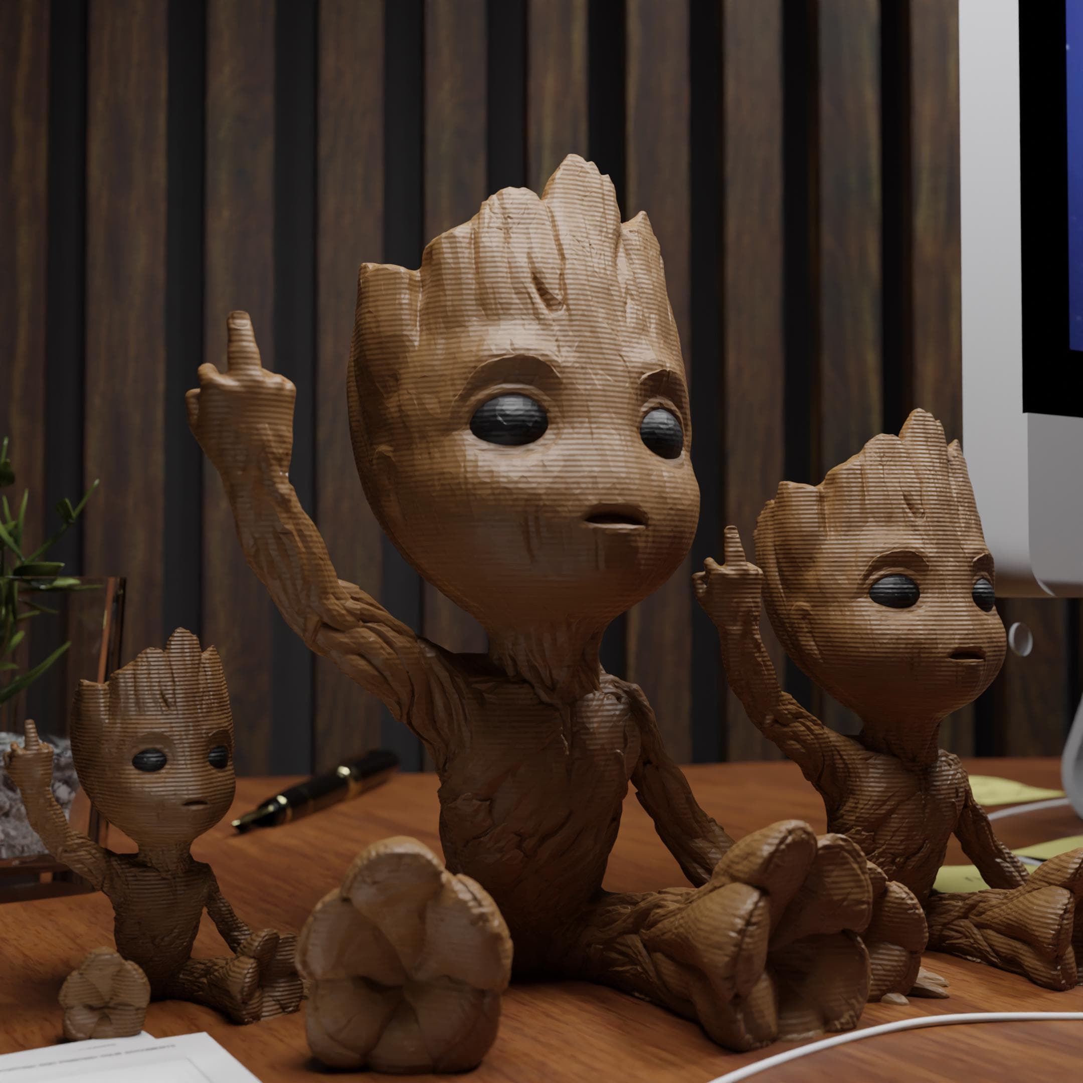 Tree-like Creature Middle Finger Statue – Humorous Decor, Unique Gift ...