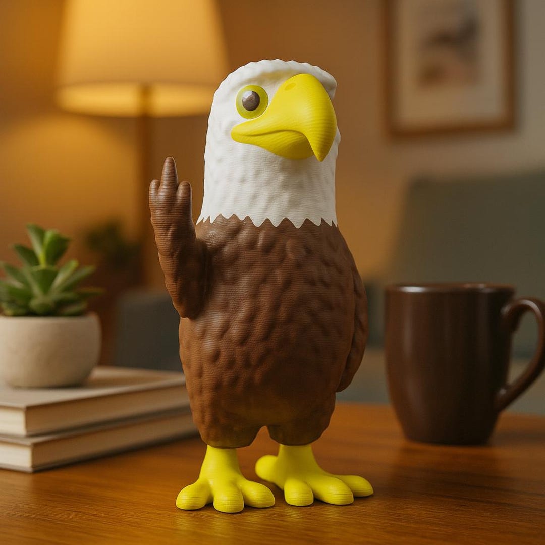 Middle Finger Eagle Statue – 3d-printed Bold and Humorous Desk Decor ...