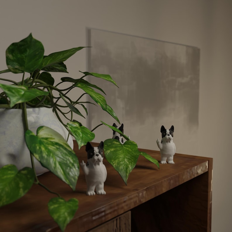 French Bulldog Middle Finger Statue – Humorous Dog Decor, Unique Pet ...
