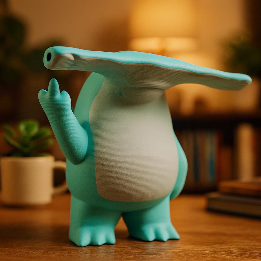Middle Finger Hammerhead Shark Statue – Funny 3d-printed Desk Decor ...