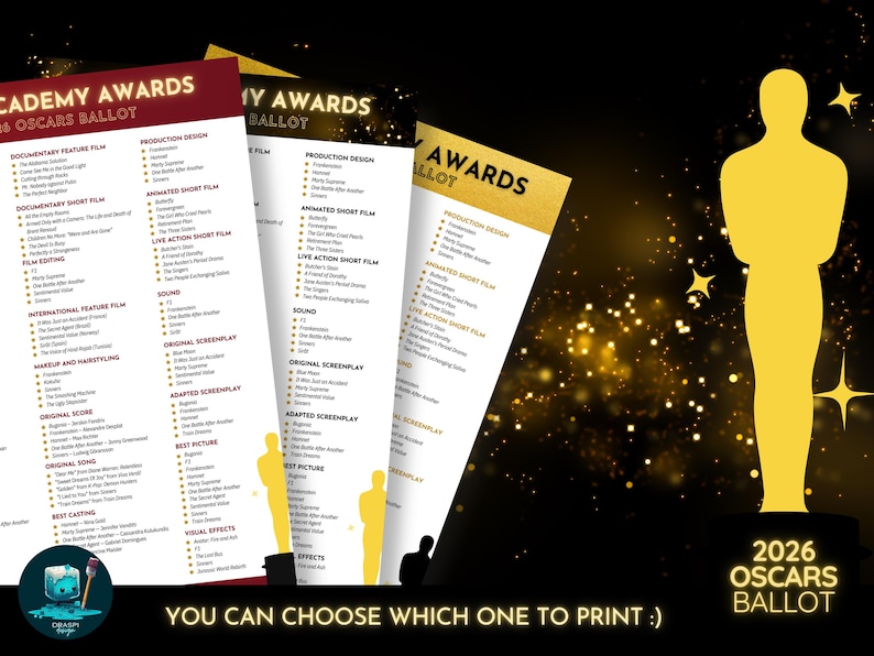 Oscars 2026 Party Games BUNDLE | Bingo, Trivia, Ballot, Editable ...