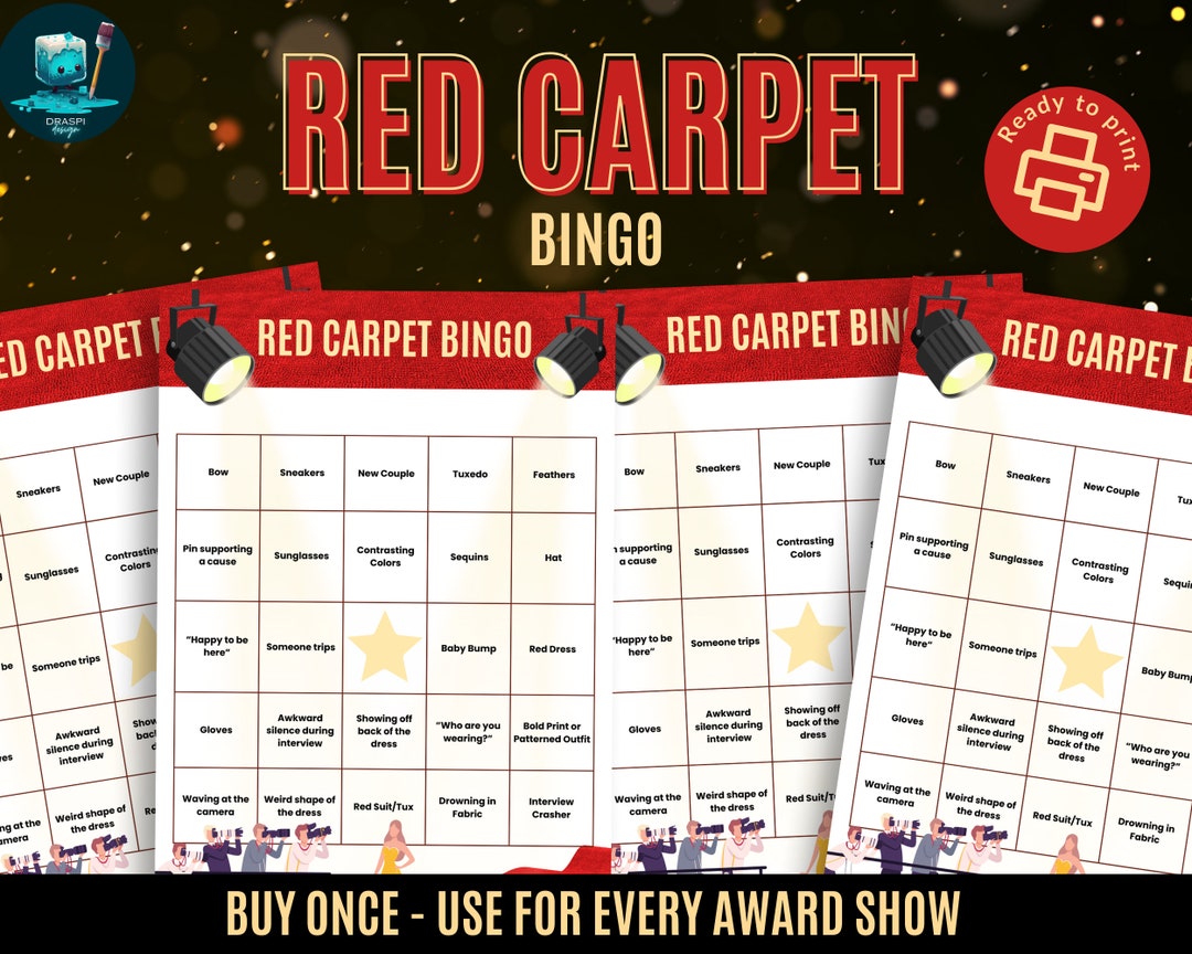 Red Carpet Watch Party BINGO | Fun Game for Adults | Party Printable ...