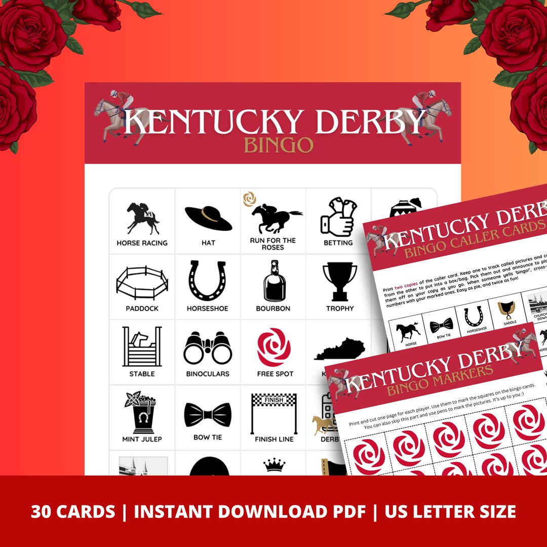 Kentucky Derby BINGO Game | Fun Game for Adults | Party Printable ...