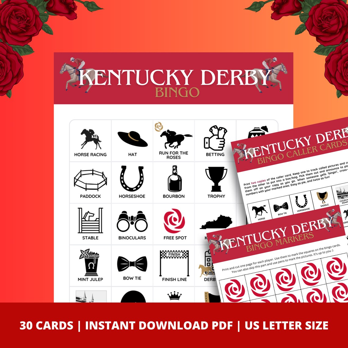 Kentucky Derby BINGO Game Fun Game for Adults Party Printable 2024 ...