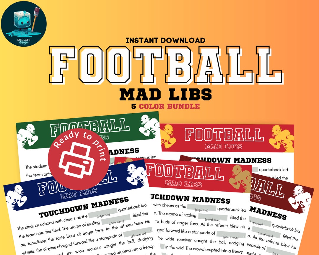 Football Mad Libs Game | Super Bowl Game | Fun Game for Adults | Party ...