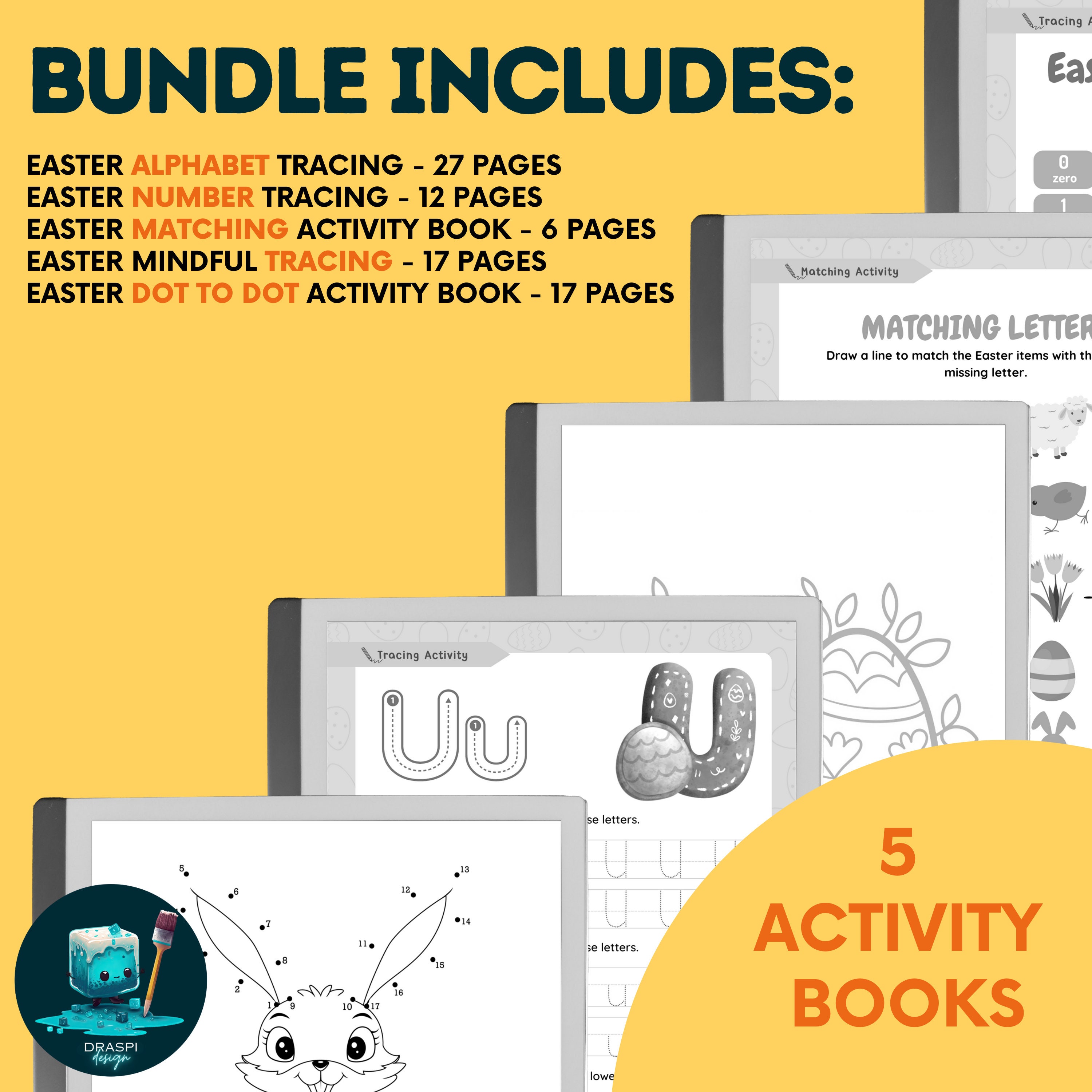 Remarkable 2 Easter Activity Book Bundle for Kids Alphabet & Number ...